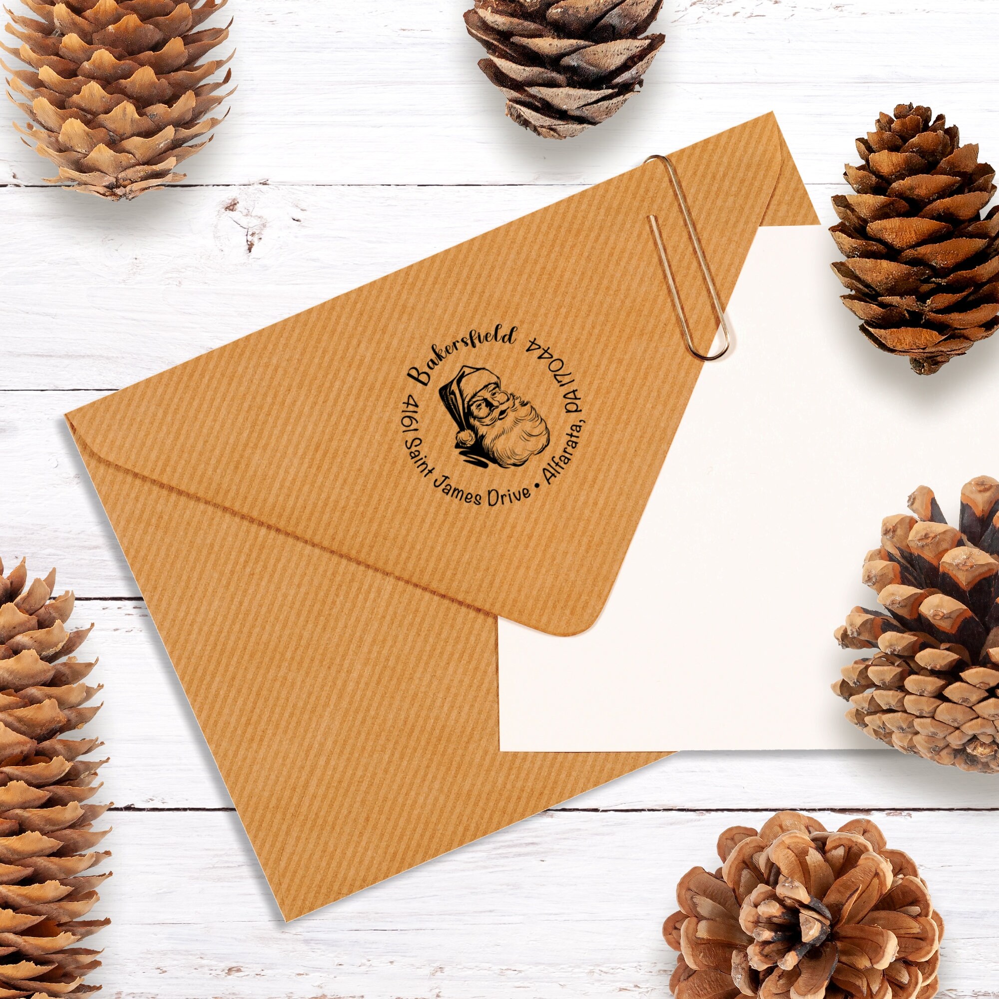 Santa Christmas Address Stamp Santa Claus Address Stamp - Etsy