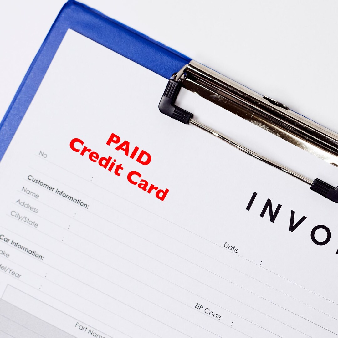 PAID Credit Card Stamp: Self-inking or Knob Stamp - Etsy