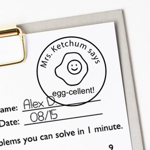 Teacher Egg-cellent Idea Personalized Stamp | Custom Teacher Egg Stamp ...