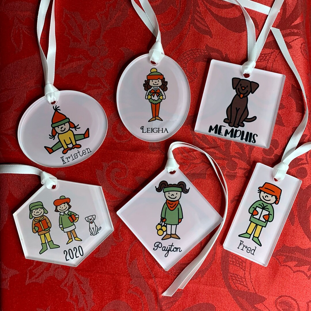 Custom Stick Figure Family Christmas Ornament: Personalized Acrylic ...