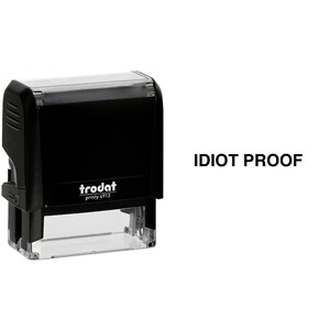 Funny Idiot Proof Stamp: Trodat Self-inking Rectangle Stamper - Etsy