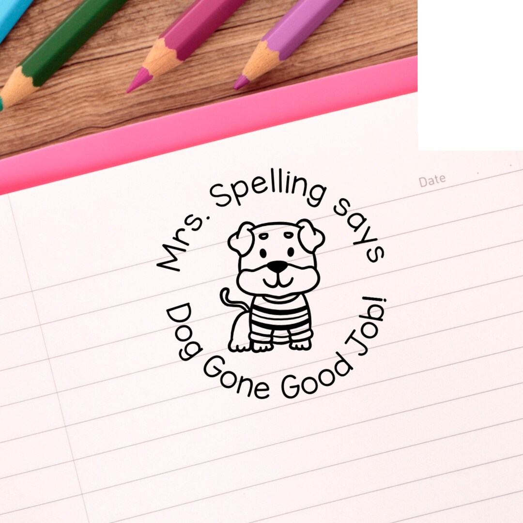 Dog Gone Good Job Personalized Stamp | Custom Teacher Dog Stamp ...