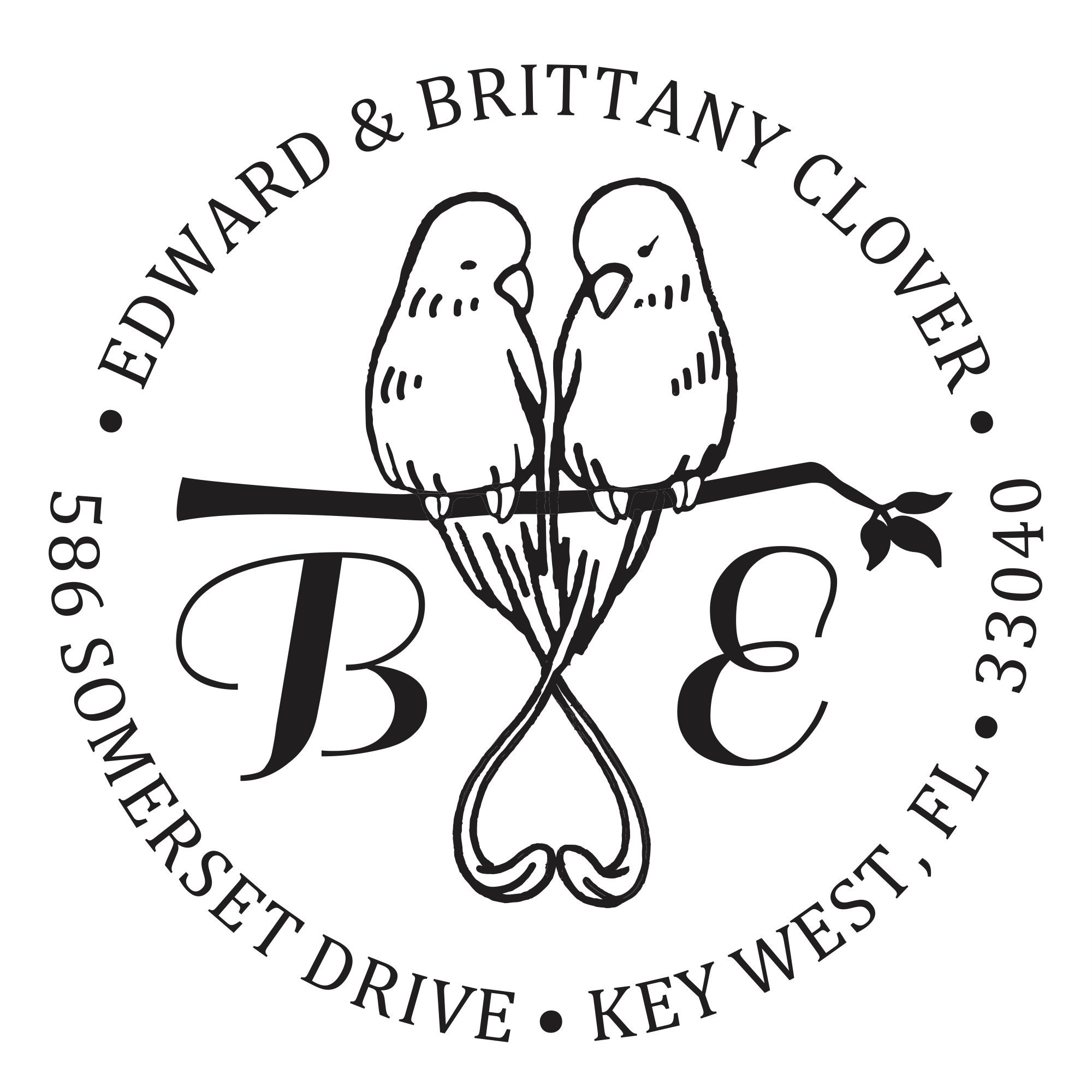 Love Birds Personalized Stamp Custom Self-Inking Stamp | Etsy