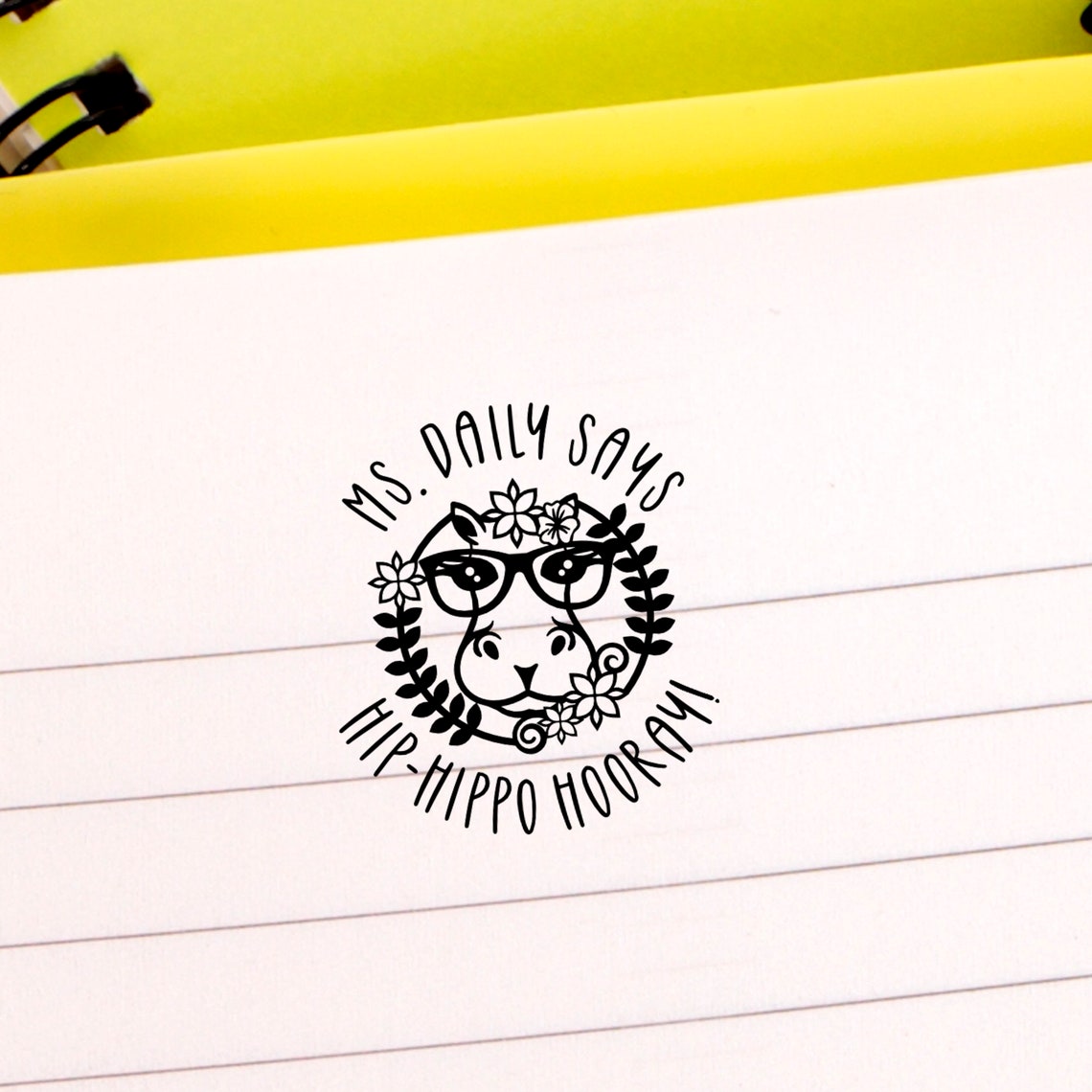 Teacher Hip-hippo-hooray Personalized Stamp Custom Teacher - Etsy