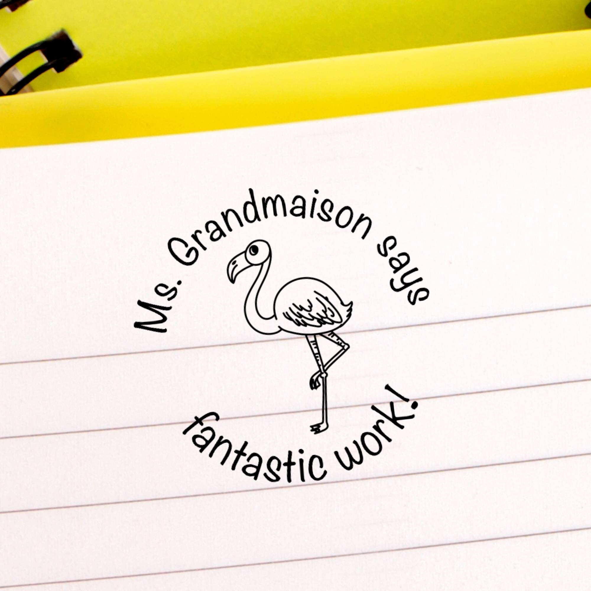 Teacher Flamingo Personalized Stamp Custom Teacher Flamingo - Etsy