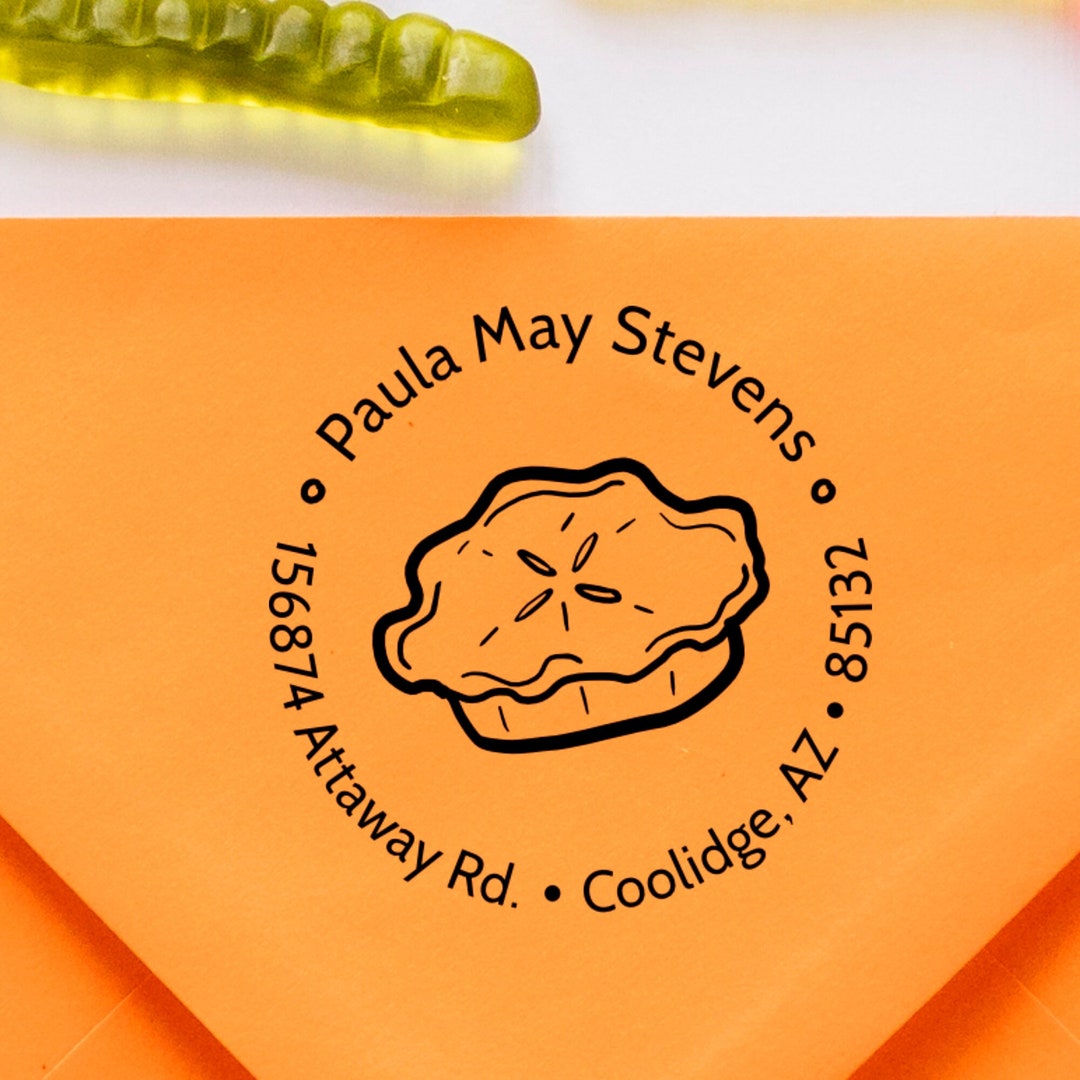 Personalized Pie Stamp | Pie Fall Address Self-inking Stamp | Custom ...