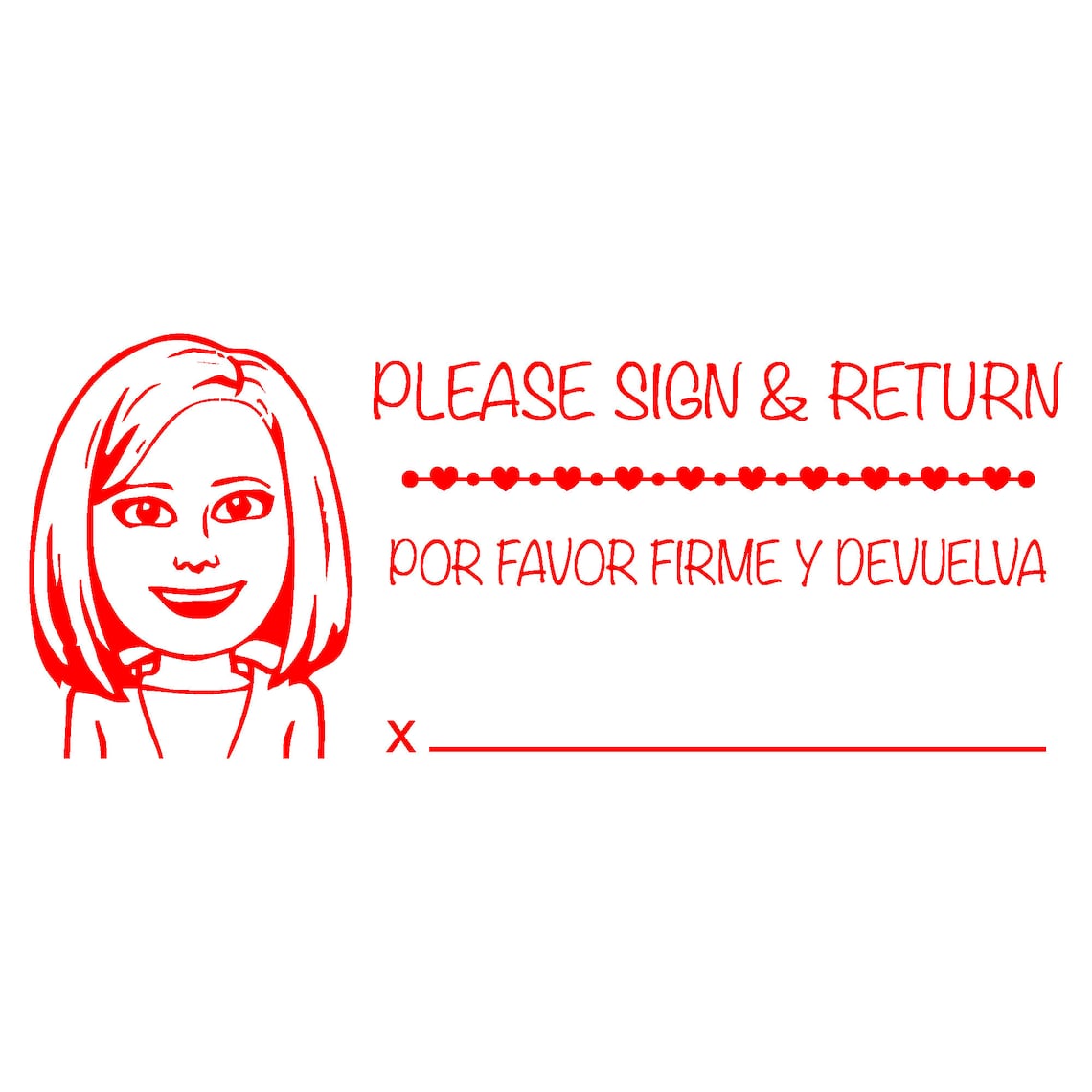 Teacher Bitmoji Please Sign and Return Stamp English and - Etsy