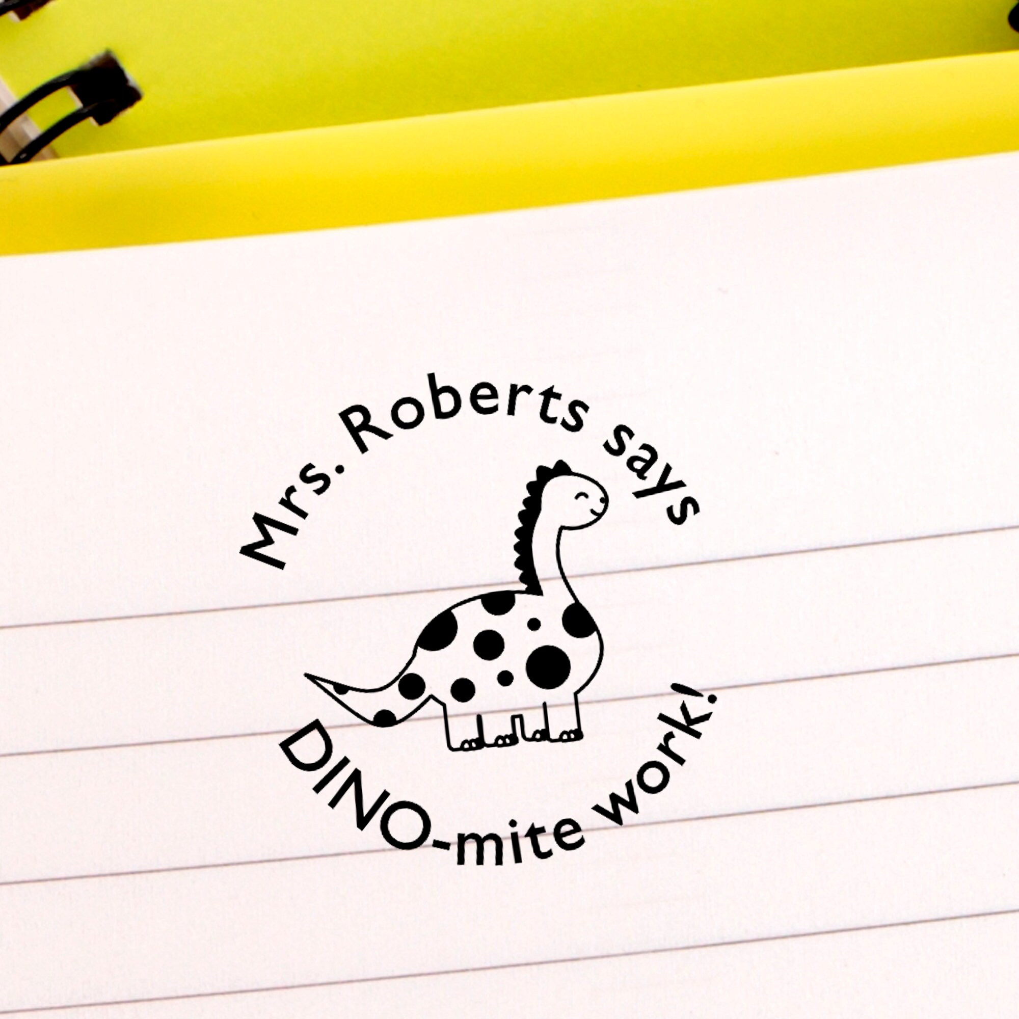 Dino-mite Work Teacher Personalized Stamp Dino-mite Work - Etsy