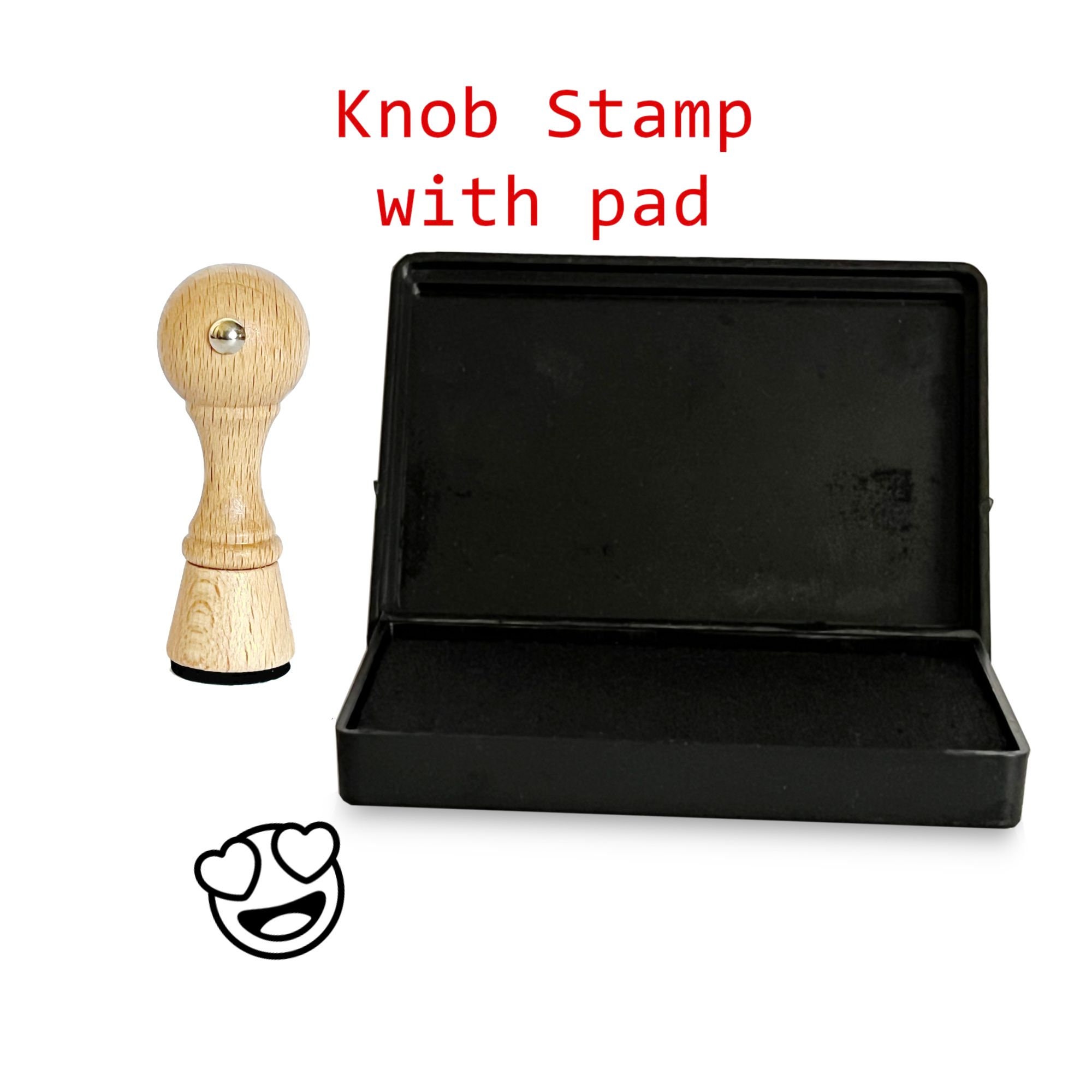 Smiley Heart Eyes Emoji Teacher Stamp: Self-inking Stamper (.625" Round ...