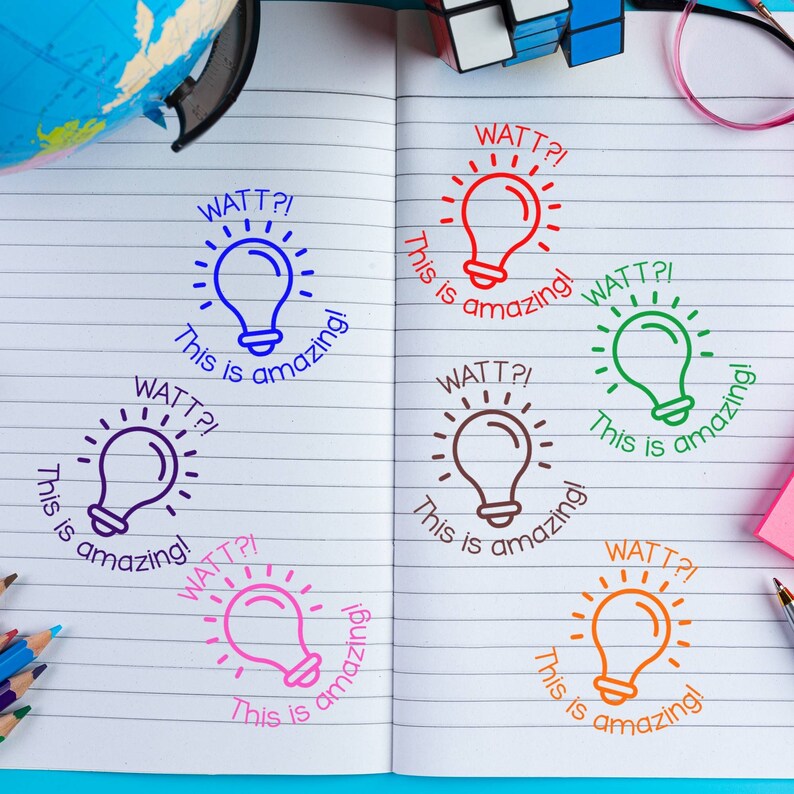 Teacher Amazing Work Stamp Teacher Lightbulb Stamp Teacher - Etsy