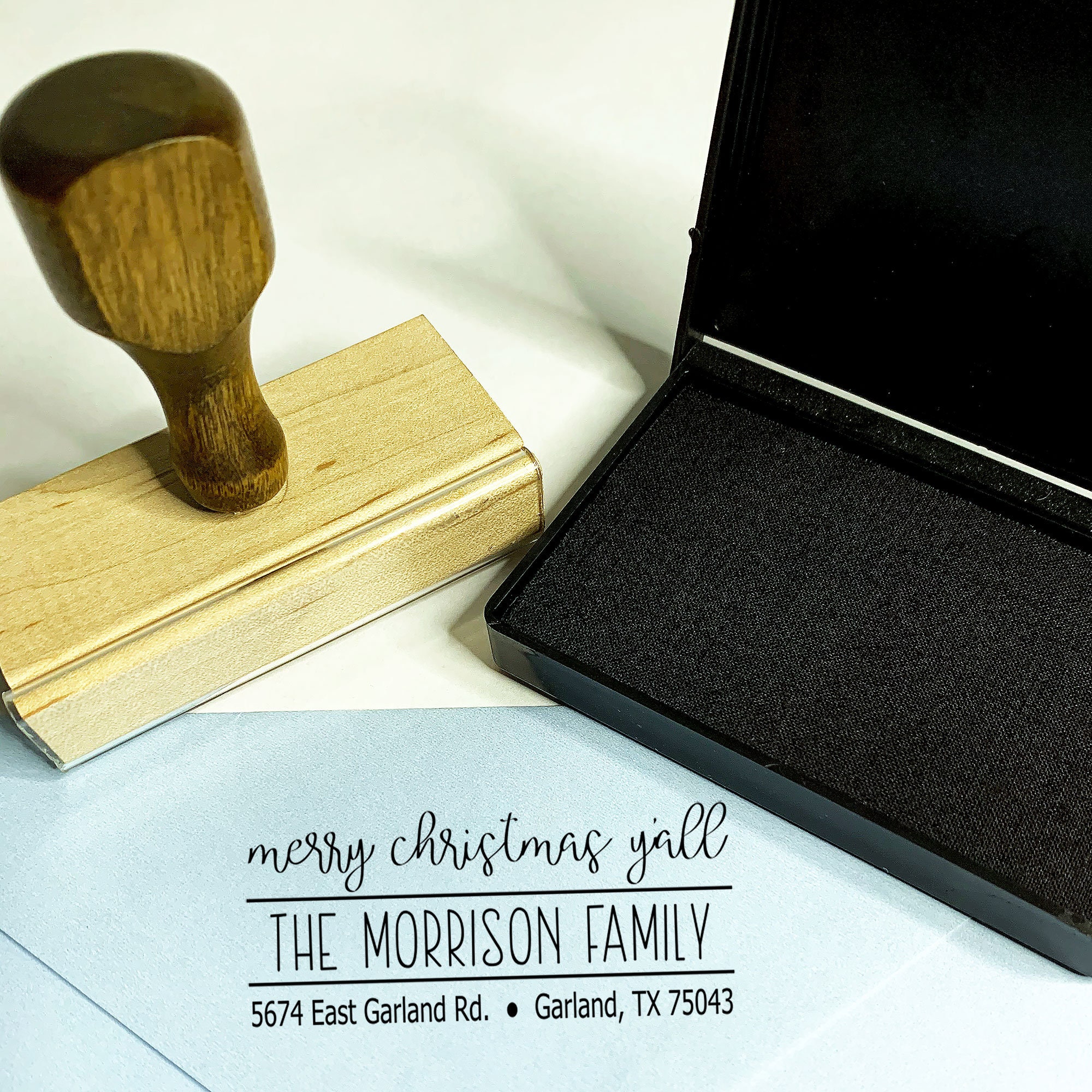 Merry Christmas Y'all Personalized Address Stamp - Etsy