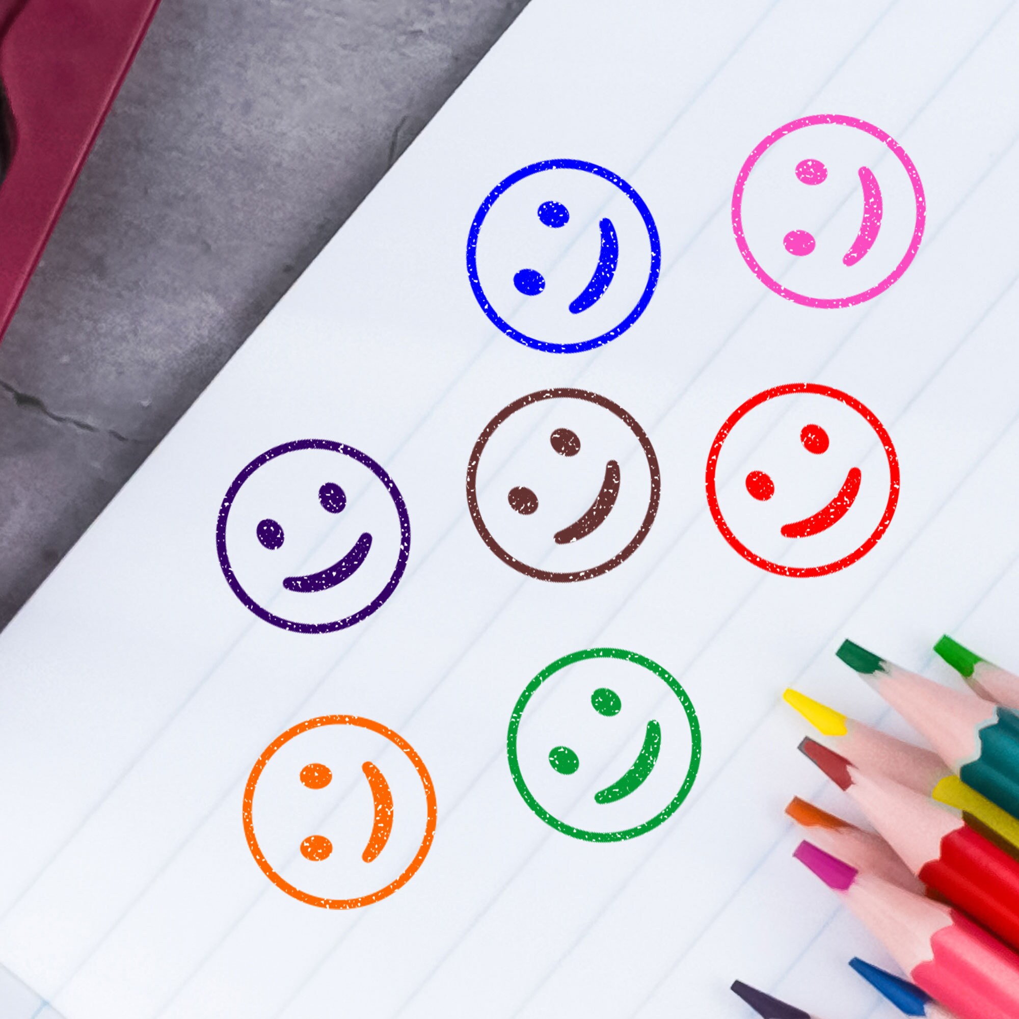 Smiley Face Emoji Teacher Stamp .625 Round Lipstick - Etsy