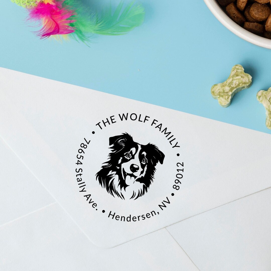 Custom Australian Shepherd Stamp | Australian Shepherd Custom Self ...