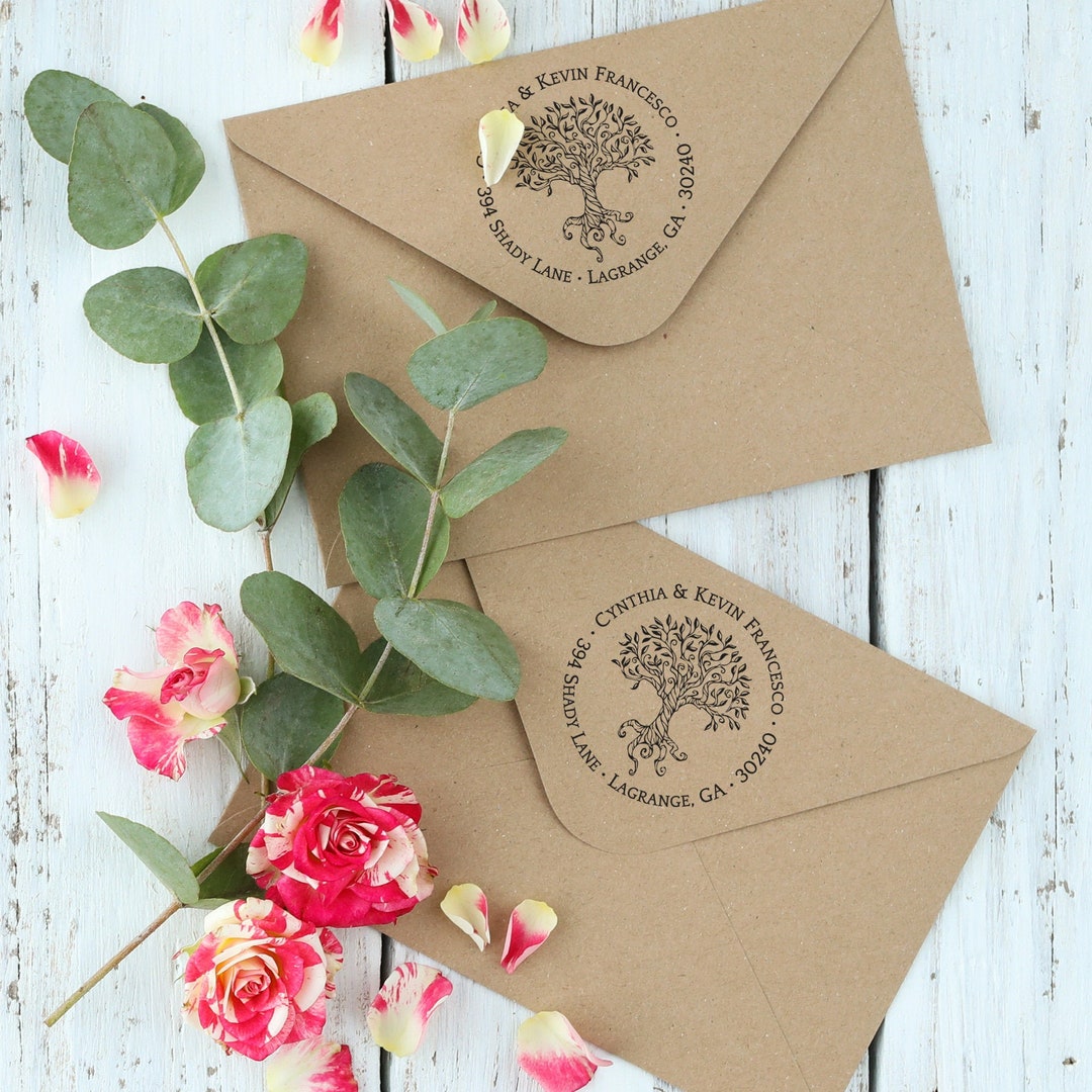 Personalized Rooted Tree Stamp | Tree of Life Custom Self-inking Stamp ...