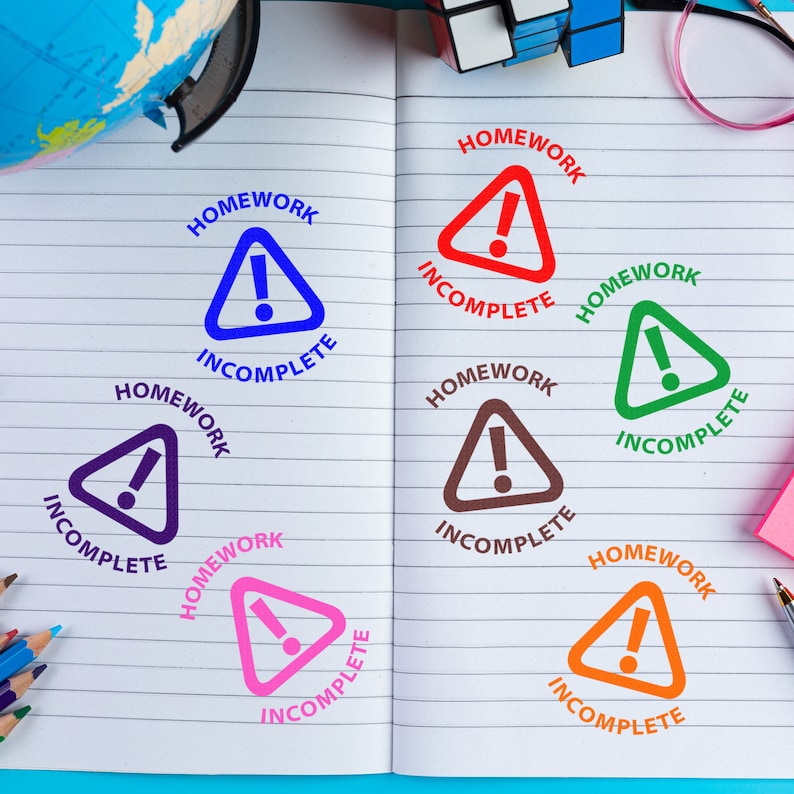 Teacher Homework Incomplete Stamp Teacher Classroom Stamp | Etsy