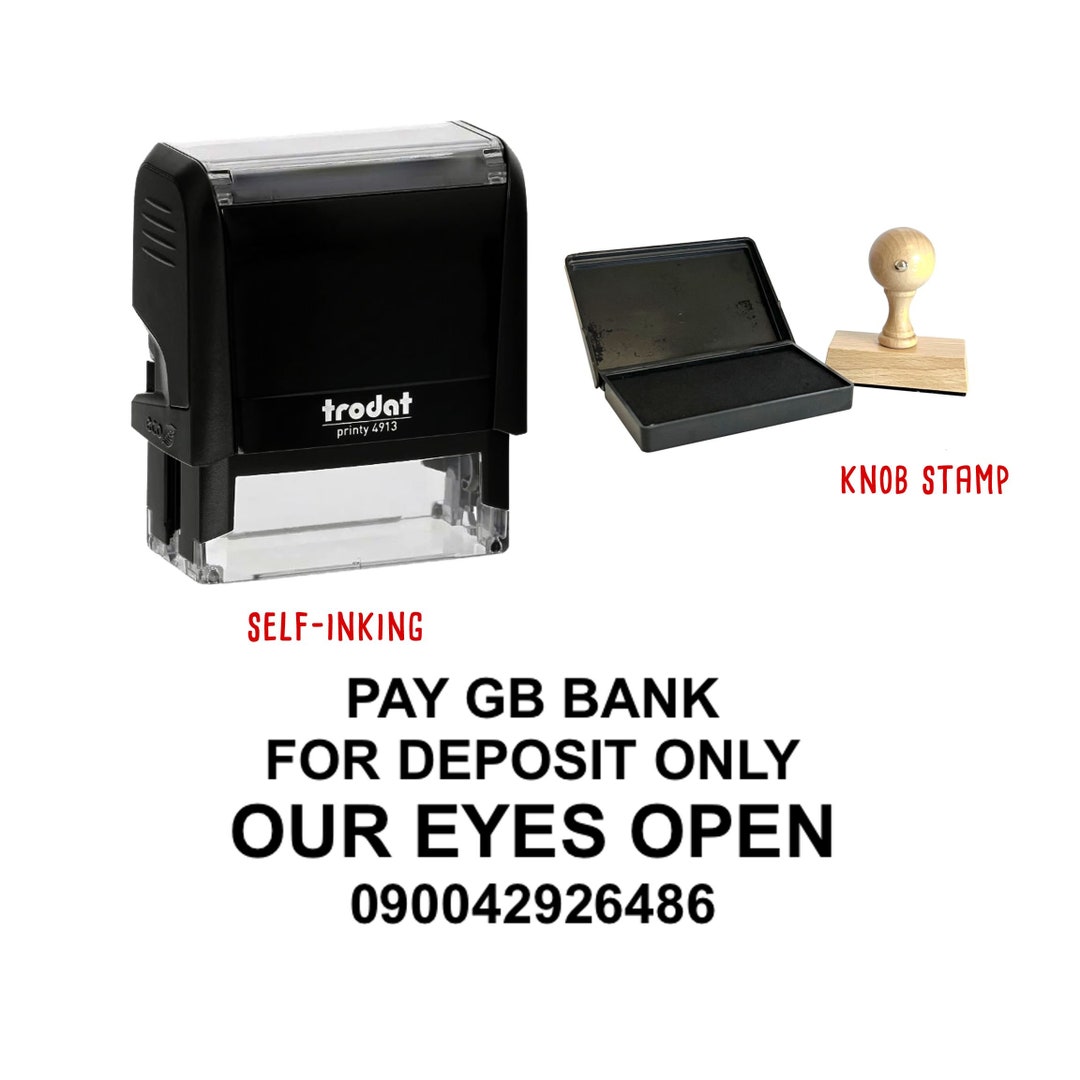 Bank Deposit Rectangle Stamp | Personalized Rubber Stamp | Self-inking ...