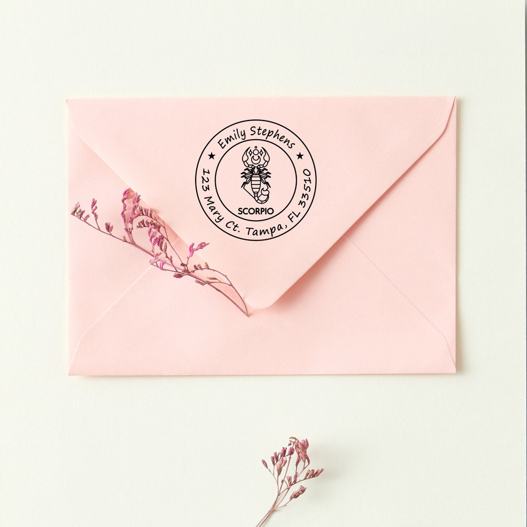 Zodiac Sign Personalized Stamp Custom Self-inking Stamp Scorpio Stamp ...