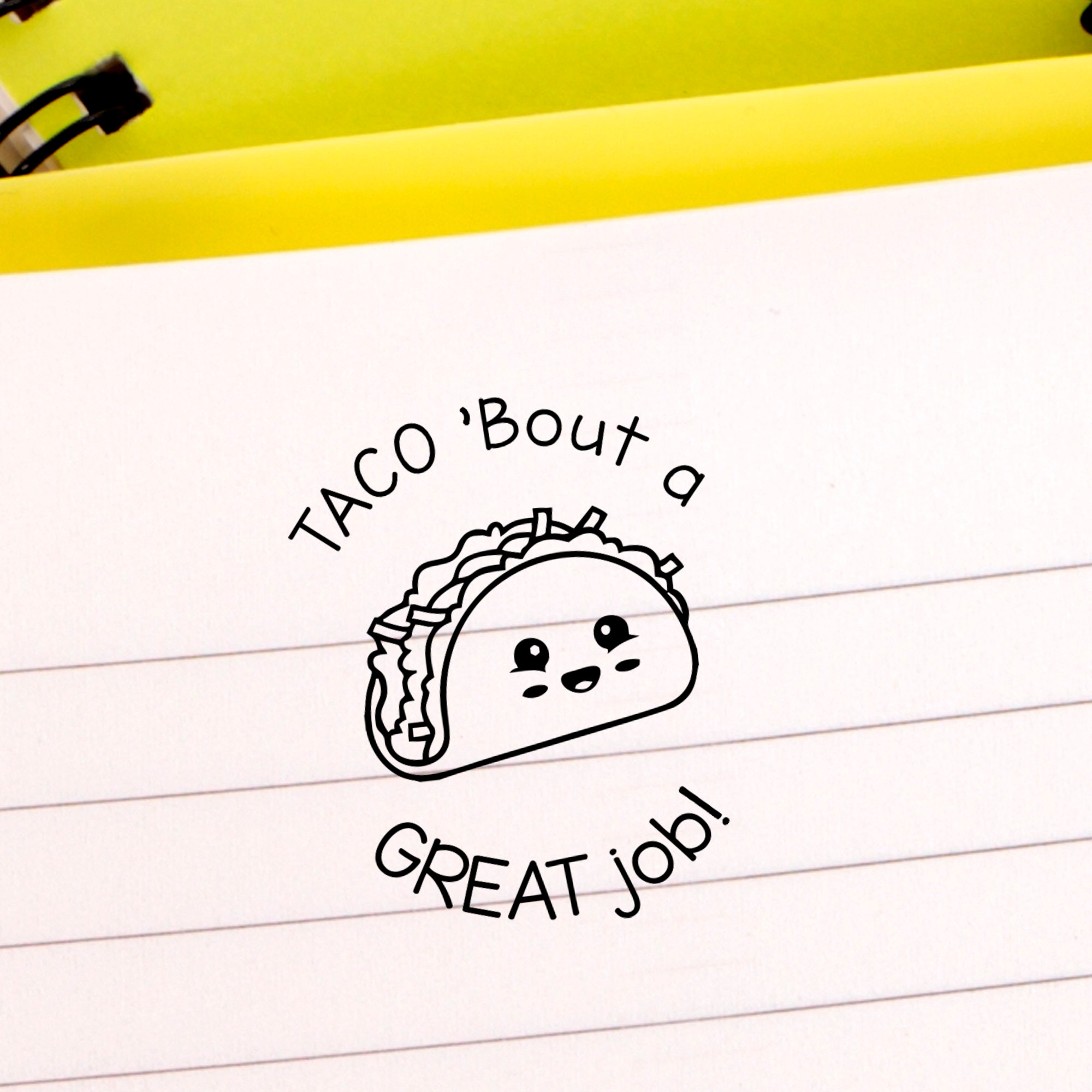 TACO 'bout a GREAT JOB Teacher Personalized Stamp | Custom Teacher Work ...