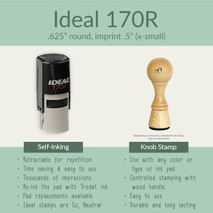 Custom Text Self-inking Stamp: Small Round Stamper (.625") - Etsy