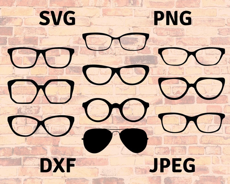 Eyeglasses SVG Eyeglasses Bundle Pack File Cricut 10 Set Eyeglasses ...