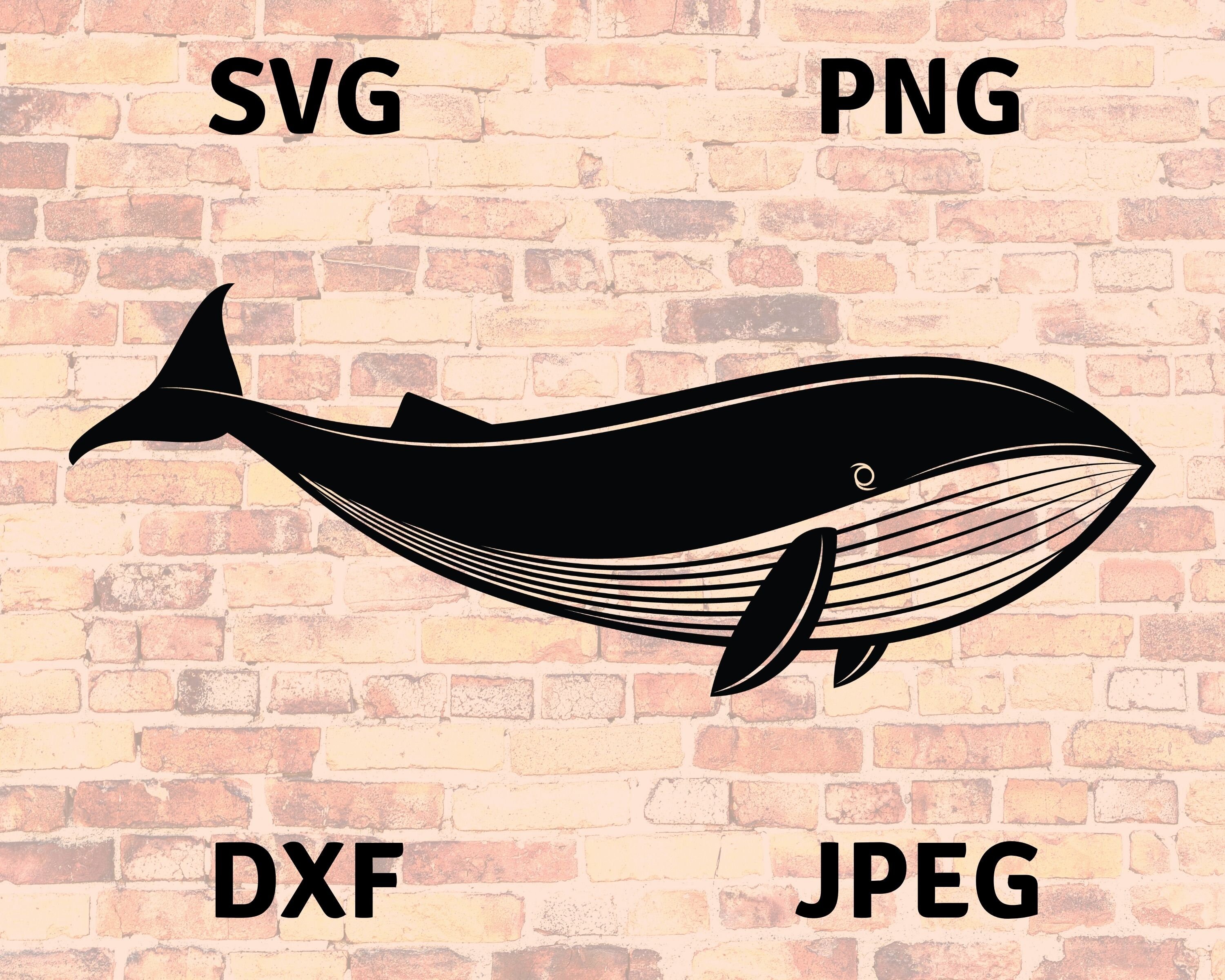 Silueta de ballena Whale SVG File Cara de ballena negra Whale Animal ...