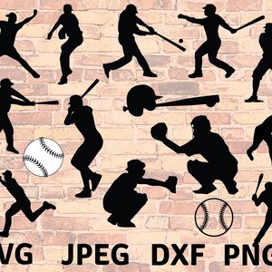 Baseball SVG Baseball Players Cut File Cricut 15 Set - Etsy