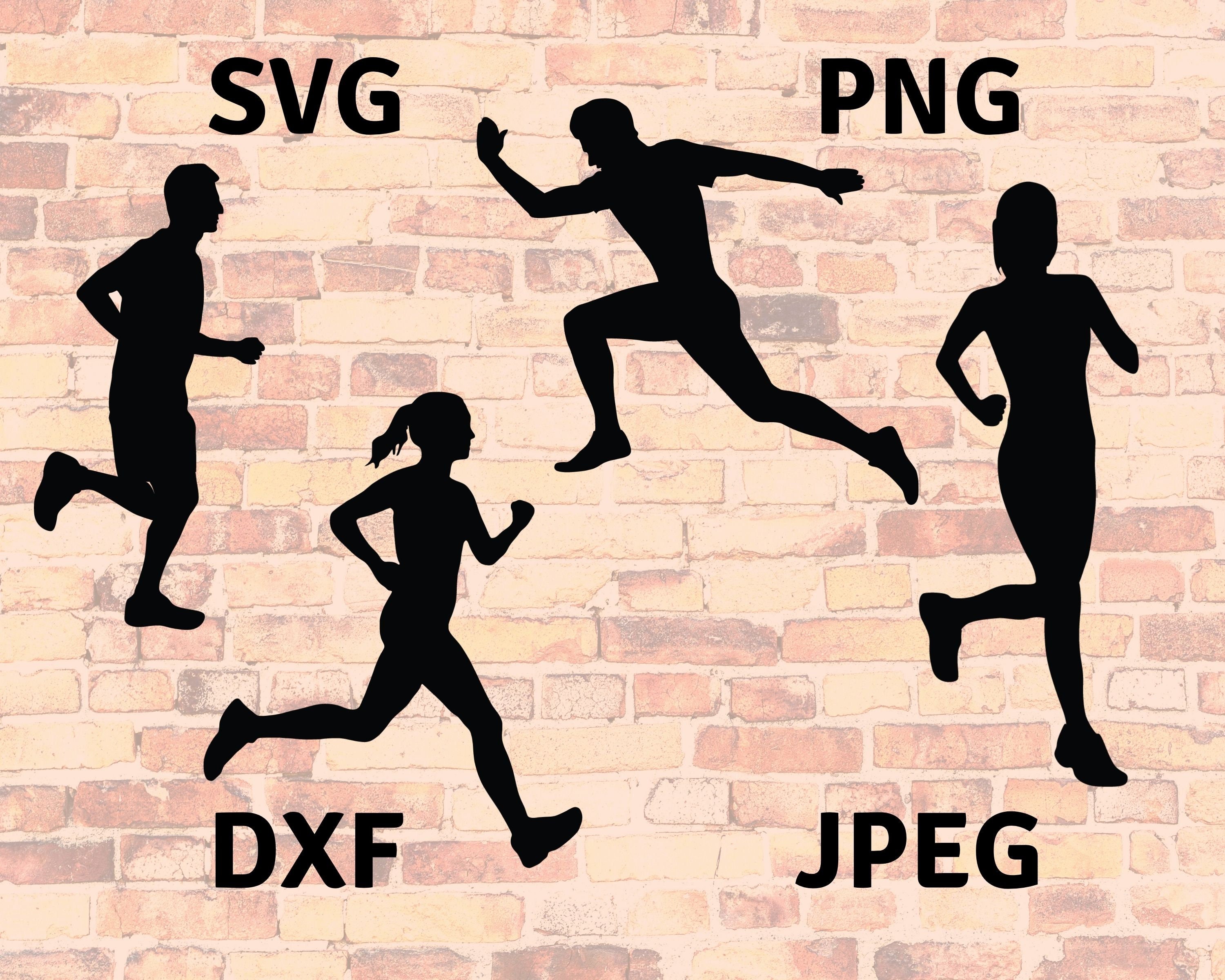 Runners SVG Runners Cut File Cricut Four Runners Woman Man Clipart ...