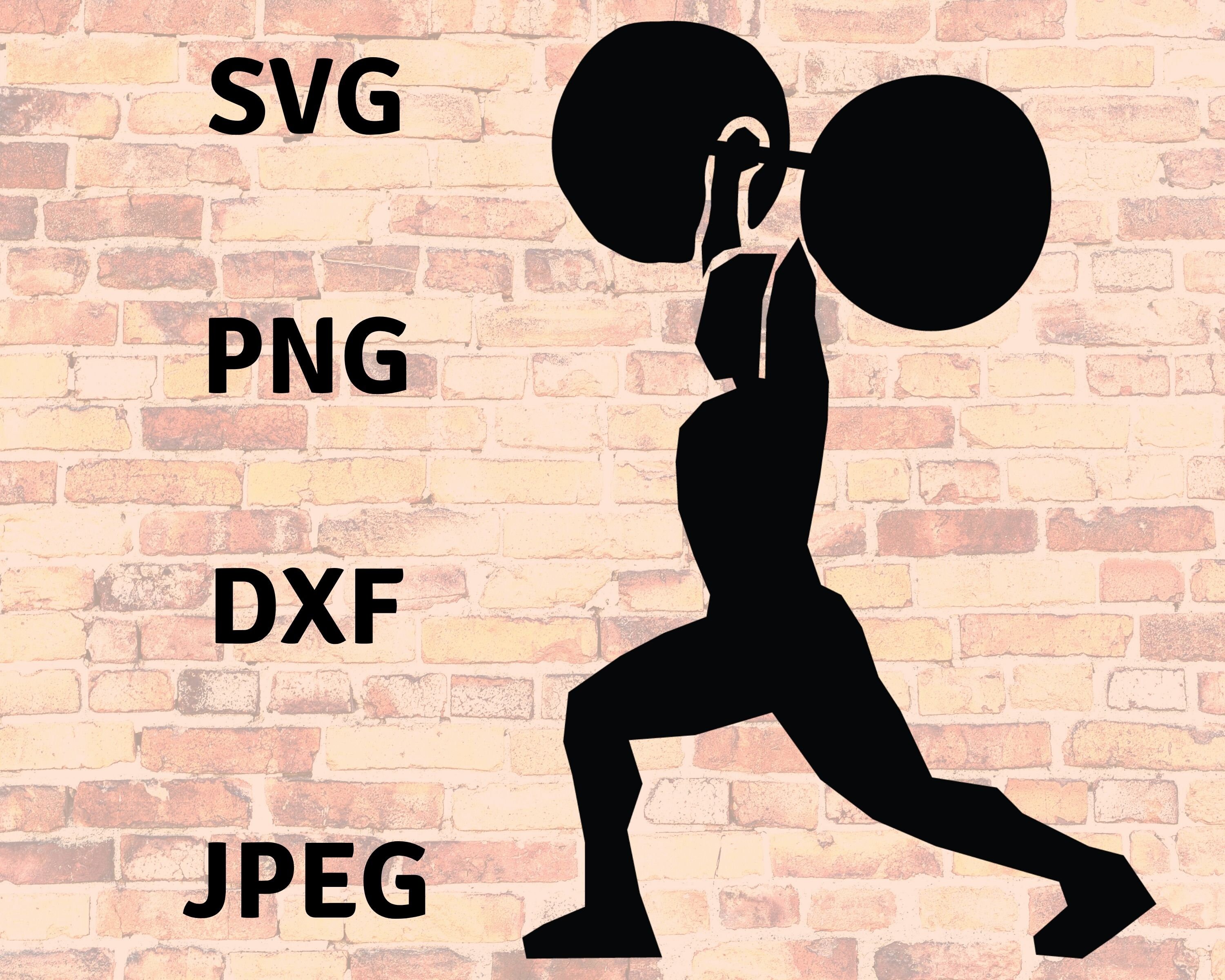 Weightlifting SVG Weightlifter Silhouette Weightlifting Cut File Cricut ...