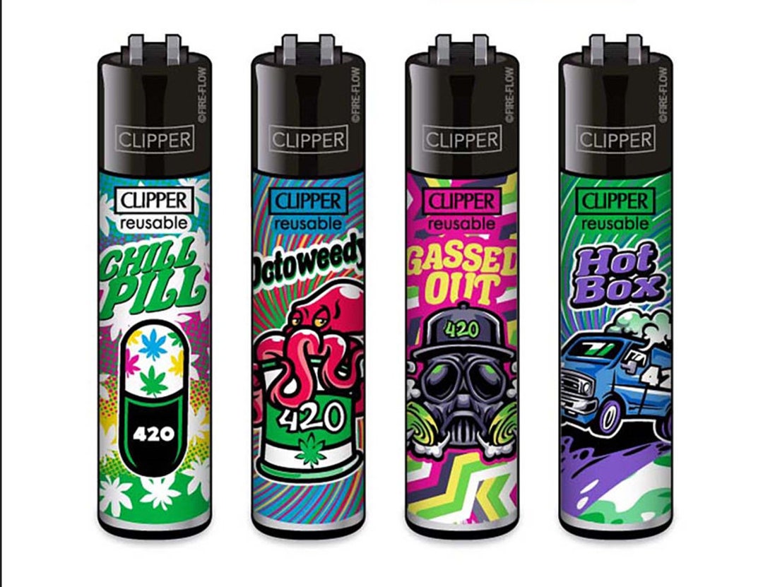ACID 420 Clipper Lighters Unique Funny Cool Clippers Lighter Clippers Collection Set Rap TRIPPY ...