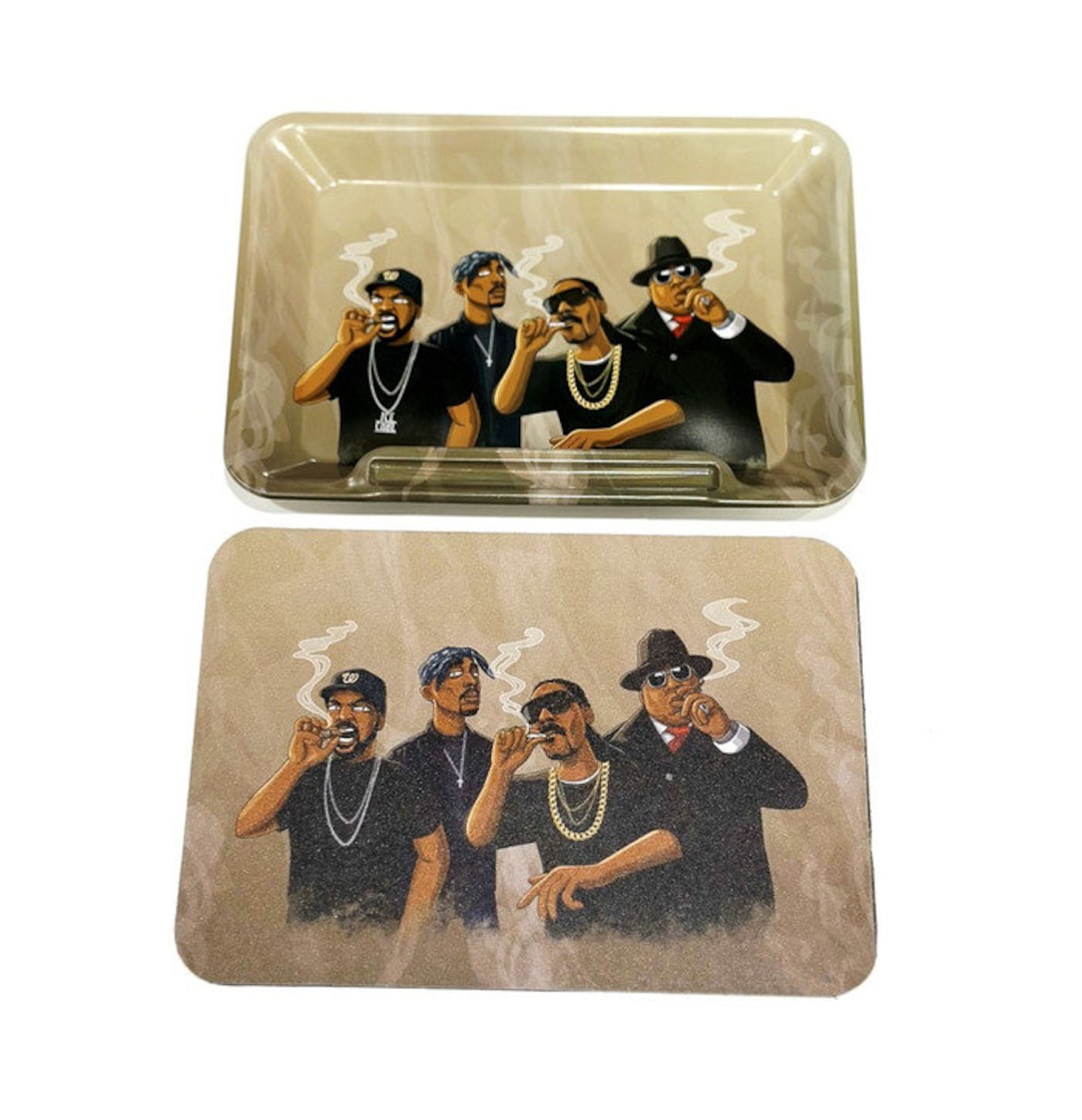 HIPHOP RAPPERS Rolling TRAYS Metal 3 Sizes & Matching Lids Available ...