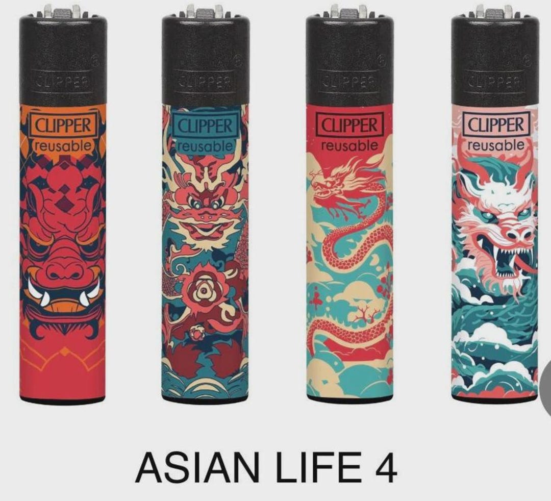 JAPANESE DRAGONS Rare Clipper Lighters Unique Funny Cool - Buy ...