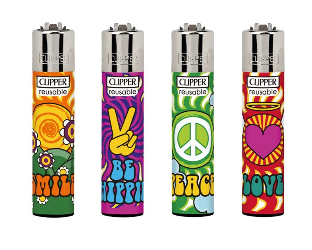 PEACE LOVE & HIPPIES Clipper Lighters Buy Individual - Etsy
