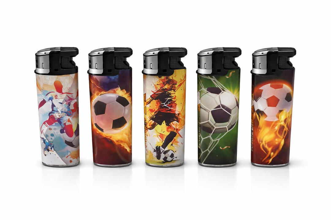 FOOTBALL Jet Flame LIGHTERS - Full Sets of 5 - Prof WINDPROOF ...