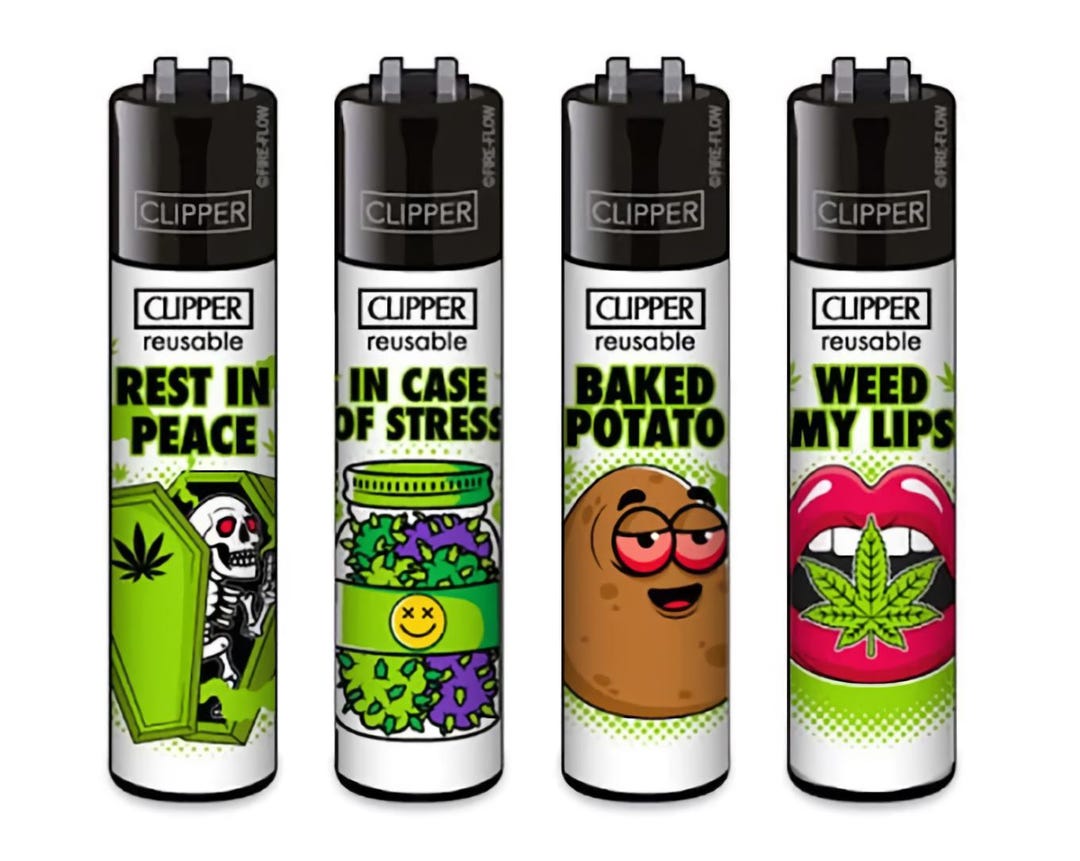 HIGH SLOGANS CLIPPER Lighters Buy Individual Lighters or Whole Set ...