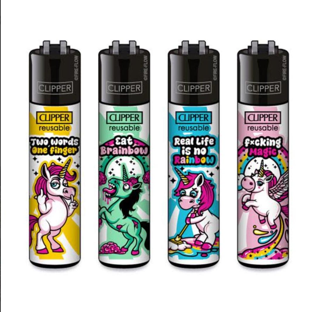 UNICORN SLOGANS CLIPPER Lighters Buy Individual or Whole Set Unique ...