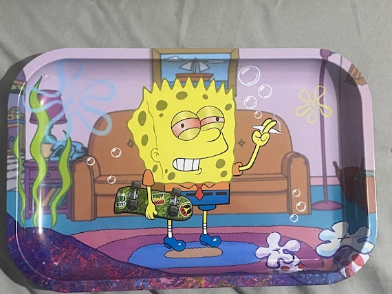 Spongebart BOB X BART Simpson Metal Rolling TRAY Small or - Etsy