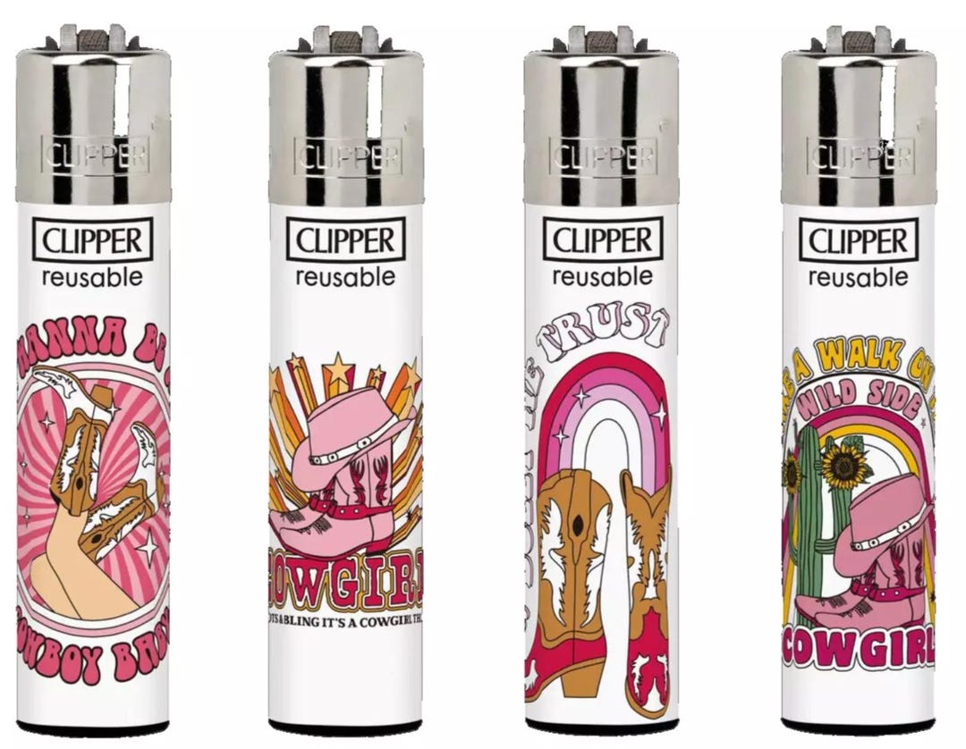 PINK COWGIRL CLIPPER Lighters - Buy Individual Lighters or Whole Set ...