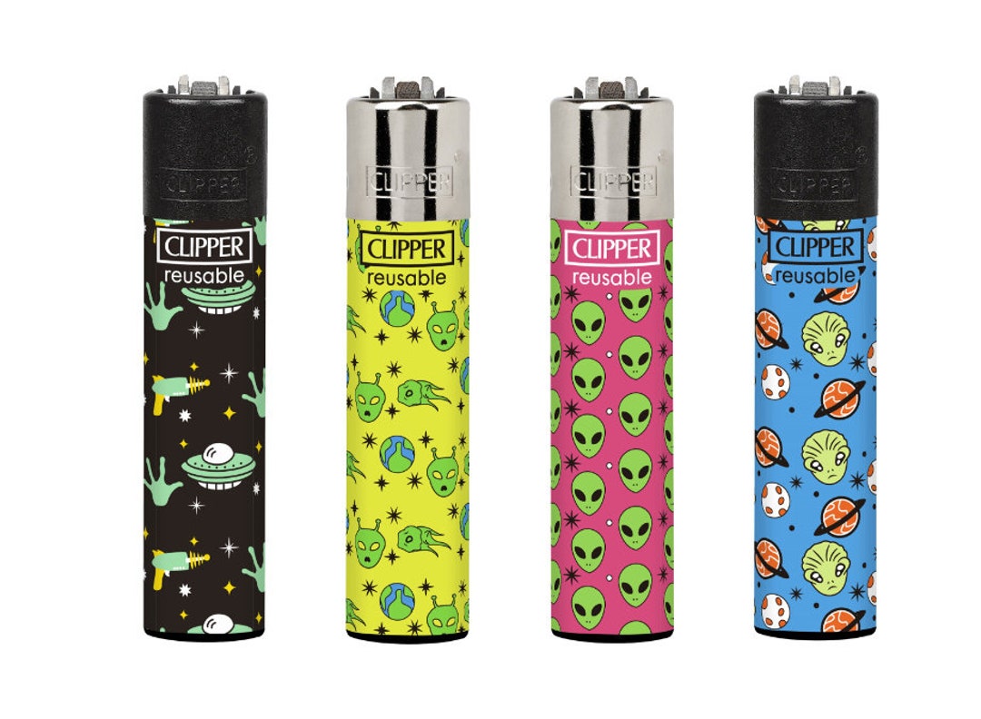 GREEN ALIENS CLIPPER Lighters Buy Individual or Whole Set Unique Funny ...