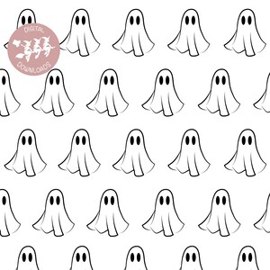 Ghost Halloween Print Pattern - Two Designs for One - Digital Download ...