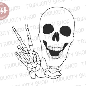 Skeleton - Peace Sign - Halloween PNG Digital Download - Png Print File ...