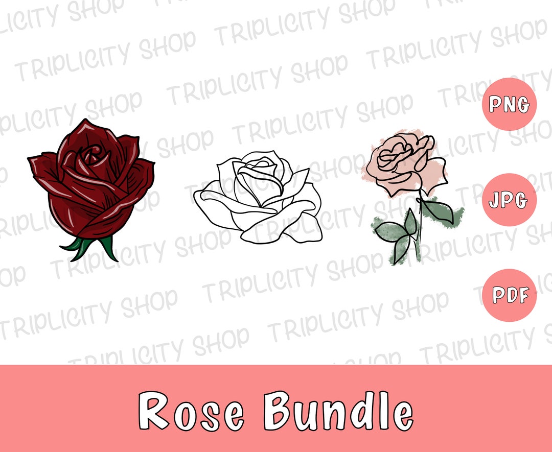 Rose Flower Bundle Pack - PNG Digital Download - Png Print File ...