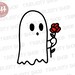 Halloween Ghost With Rose Flower SVG - PNG Digital Download - Png Print ...