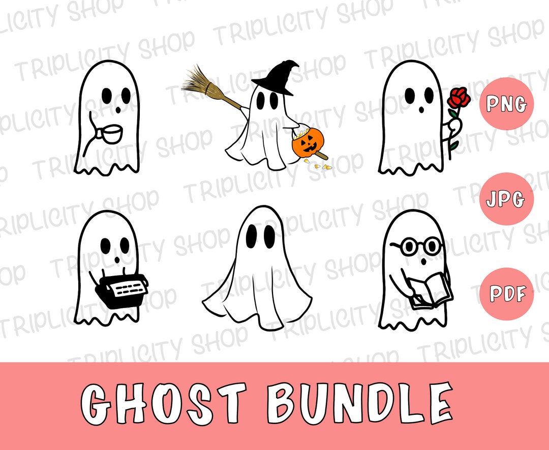Ghost Bundle Pack Halloween Boo - PNG Digital Download - JPG PDF Print ...