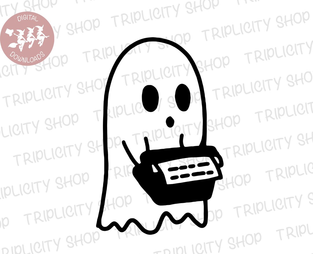 Halloween Ghost Typewriter Design SVG - PNG Digital Download - Png ...