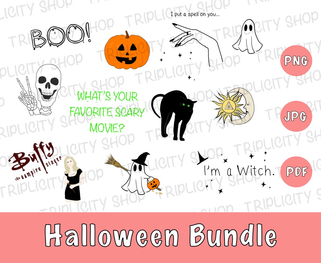 Halloween Spooky Bundle Pack - PNG Digital Download - Png Print File ...