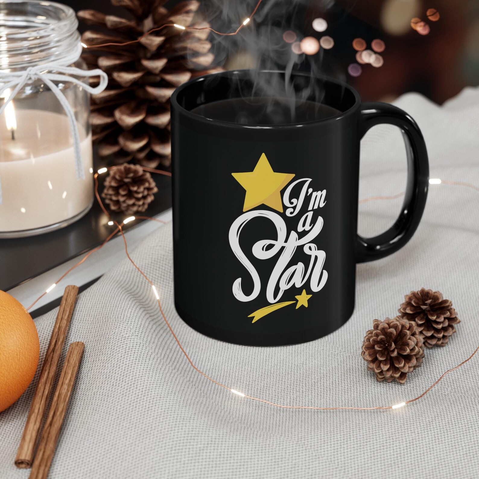 I'm a Star - Inspirational Black Mug - Perfect Motivational Gift for ...