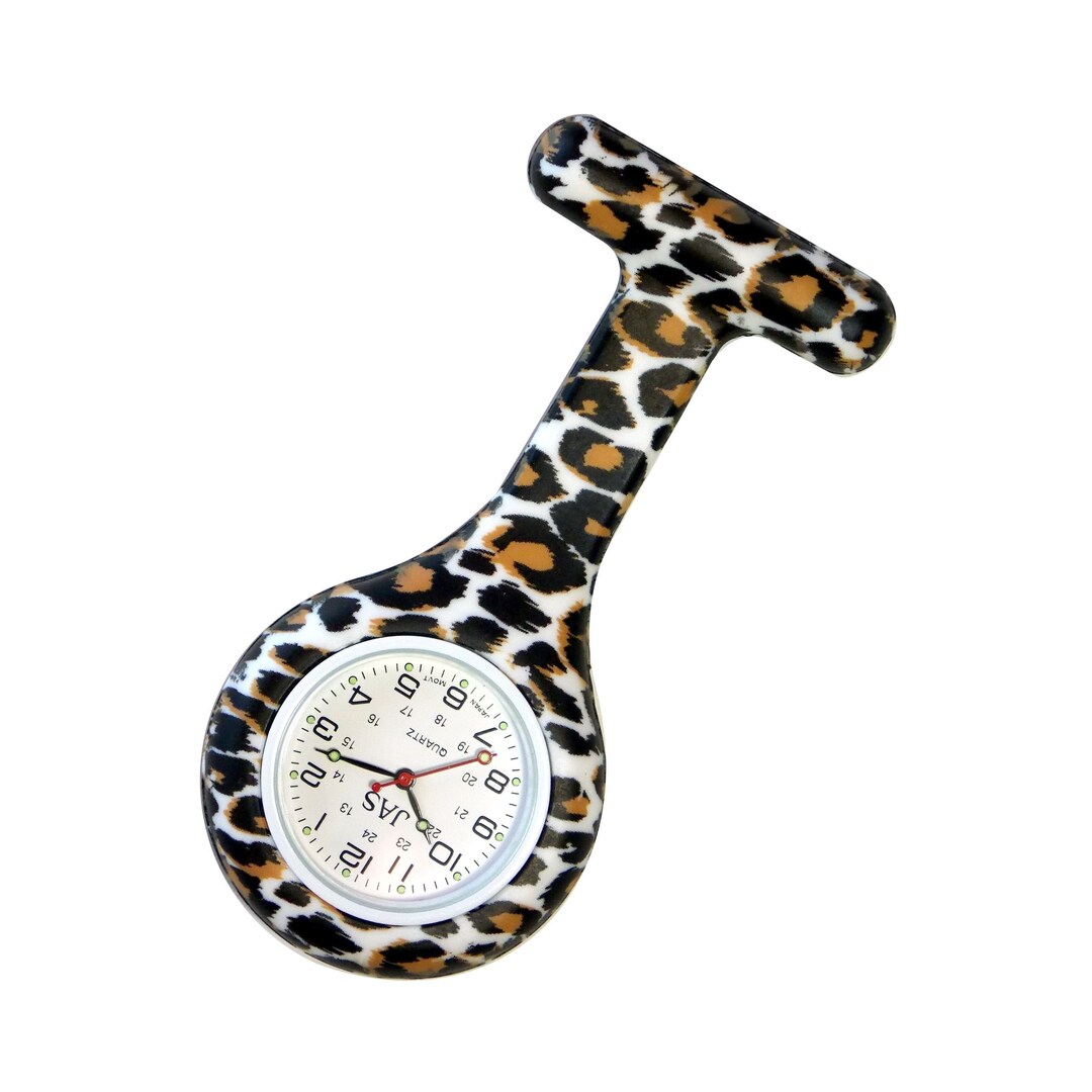 Nurse Watch / Fob Watch / Pin-on Watch - Animal Print - Etsy
