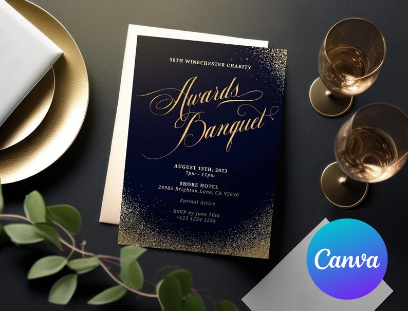 Editable Annual Banquet Party Invitation | Corporate Invitation ...