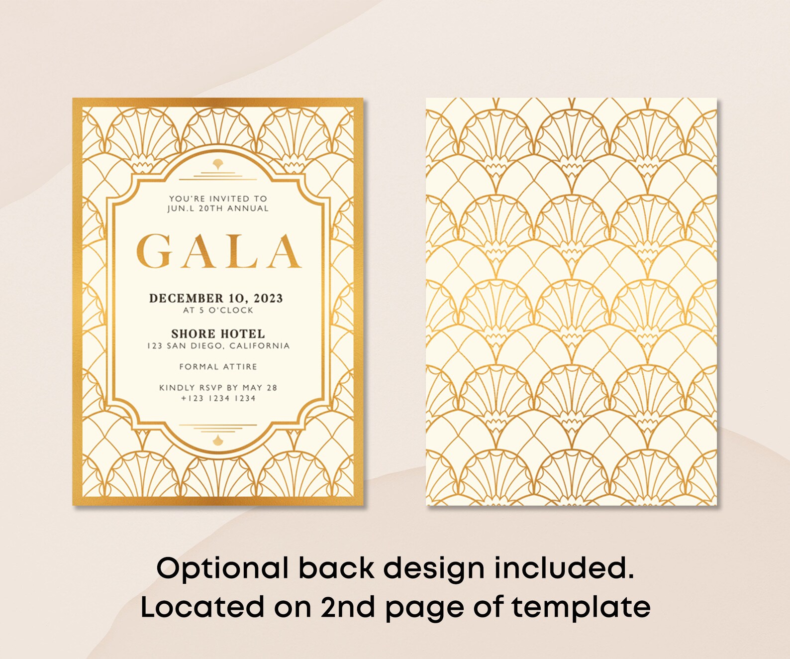 Editable Gala Party Invitation Gala Fundraiser Banquet Invitation ...