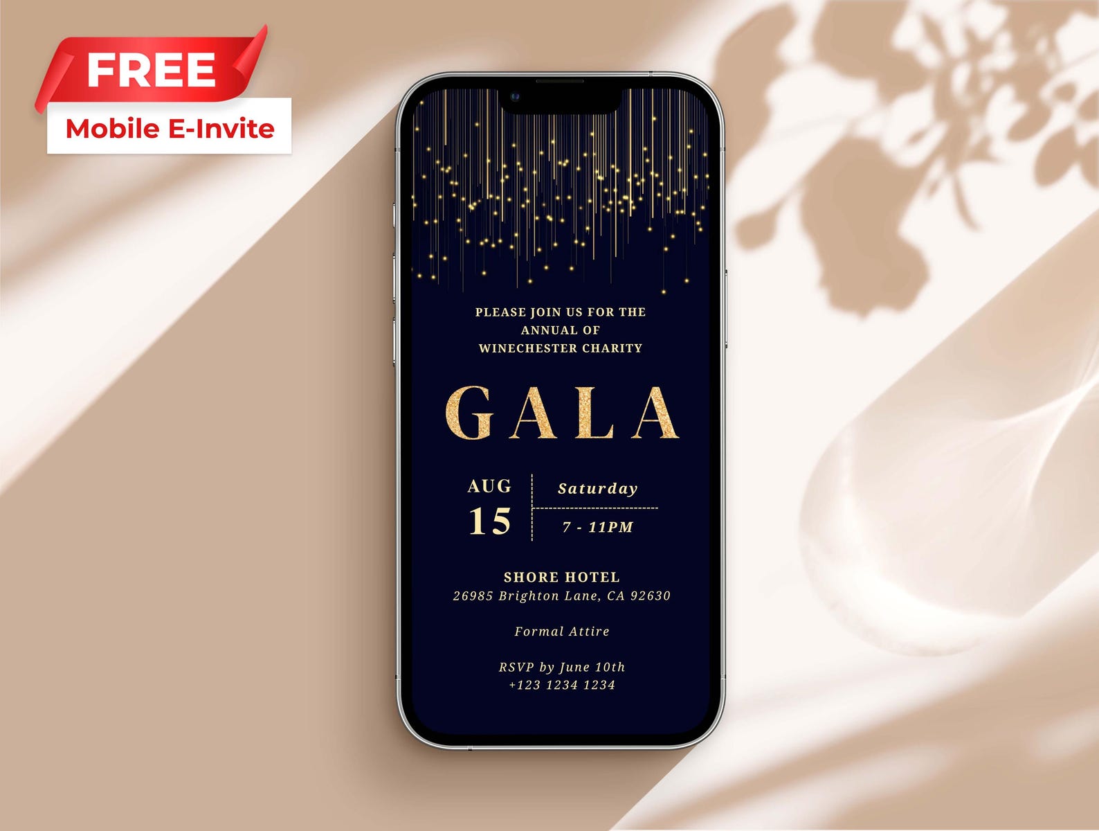 Editable Luxury Gala Party Invitation | Gala Fundraiser Banquet ...